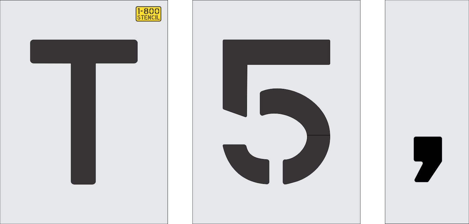 8" Alphabet and Number Mega Kit Stencil - 1-800-Stencil