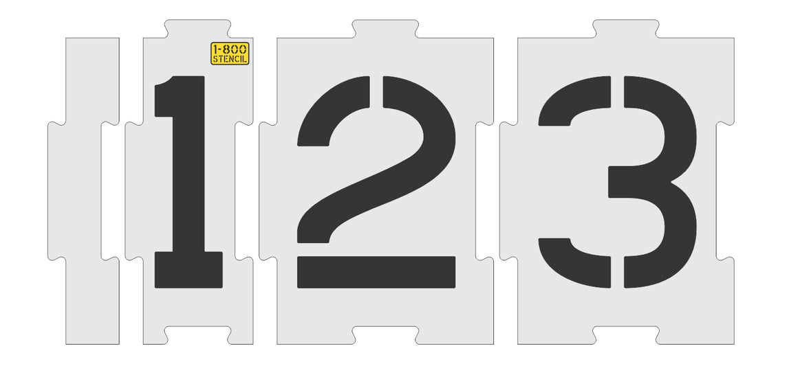 12" Pavement Marking Parking Lot Number Stencil Kits - 1-800-Stencil
