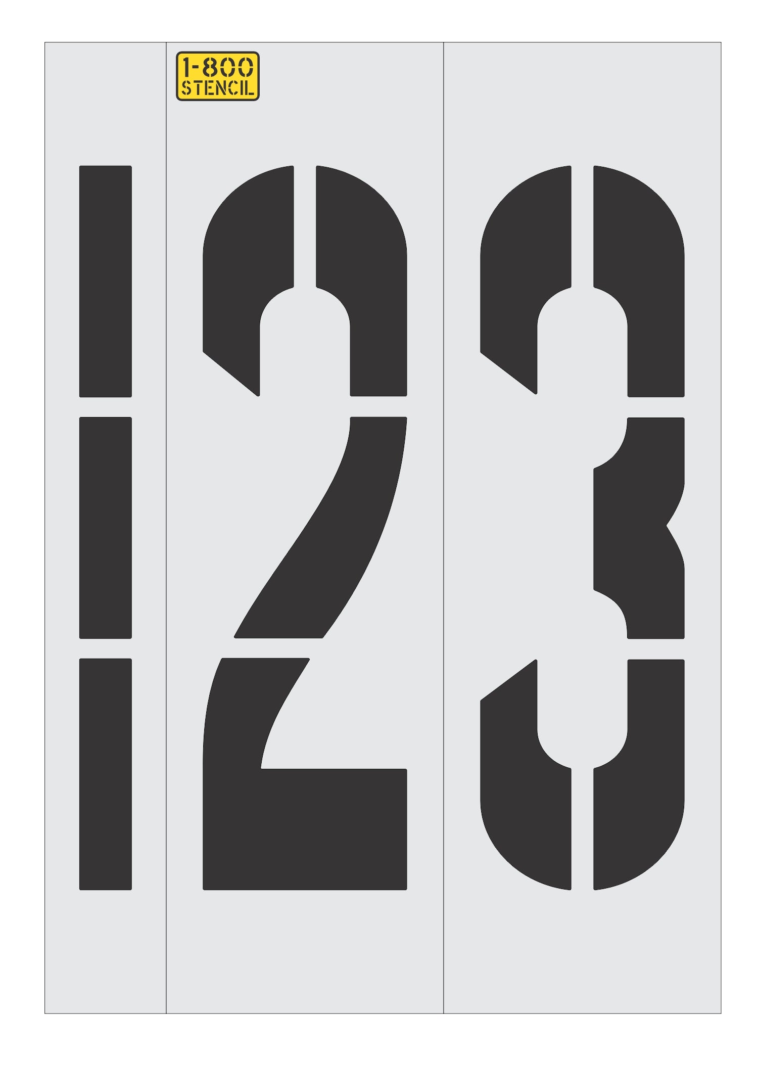 42" x 12" Number Kit Stencil | Parking Lot & Drive-Thru Pavement ...