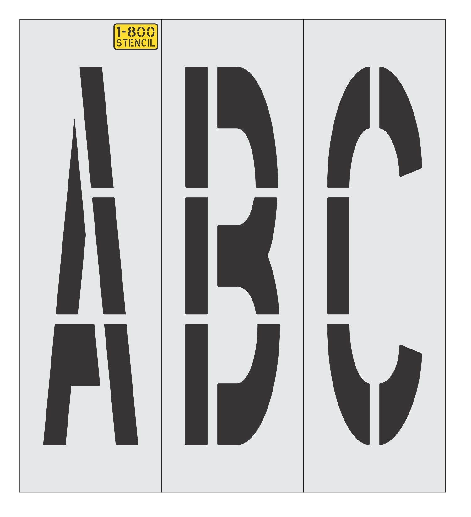 48" x 12" Alphabet Kit Stencil - 1/16" (.063") Light-Duty LDPE - 1-800 ...
