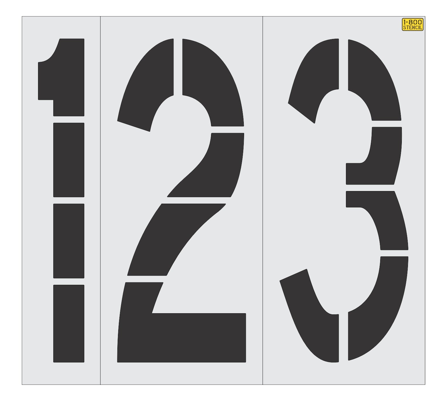 60" x 24" Number Kit Stencil - 1-800-Stencil