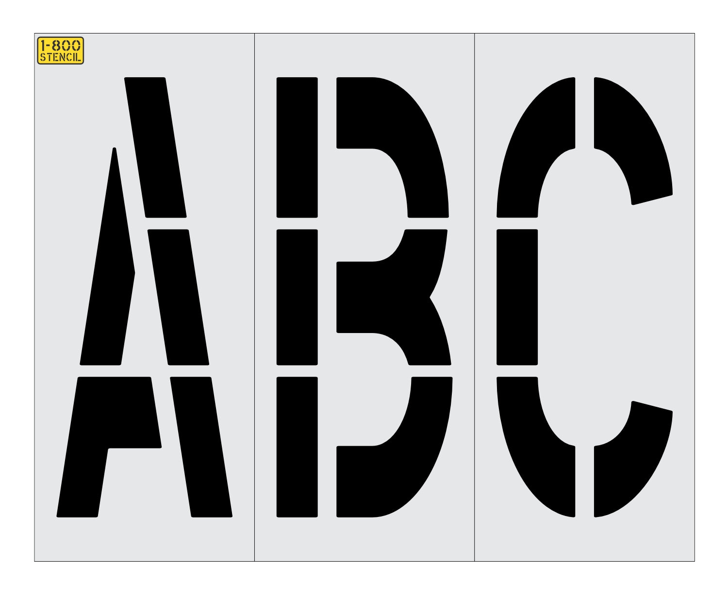 60" x 24" Alphabet Kit Stencil - 5/64" (.080") 5052 Aluminum - 1-800 ...