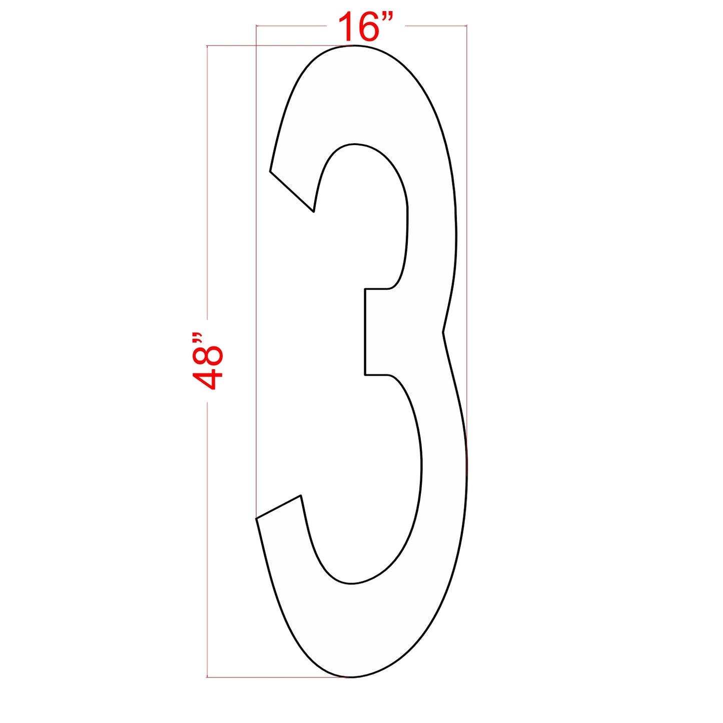 48" FAA Airport Number Stencil Cutout Kit - 1-800-Stencil