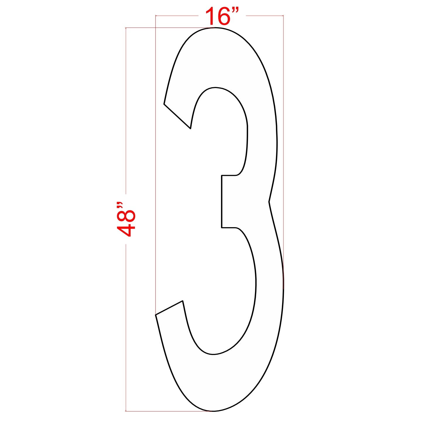 48" FAA Airport Number Stencil Cutout Kit - 1-800-Stencil