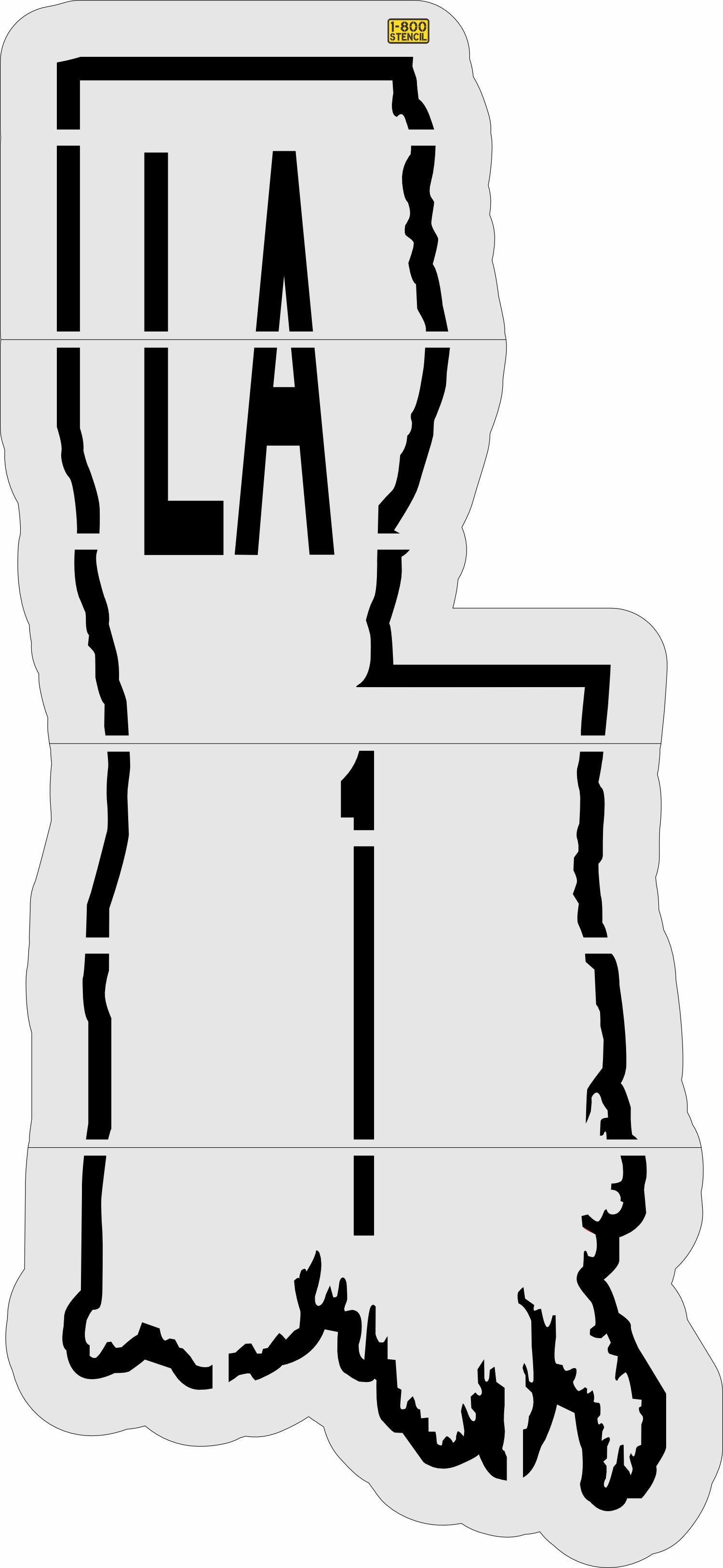 180" Louisiana DOT State Highway Shield Stencil - 1-800-Stencil