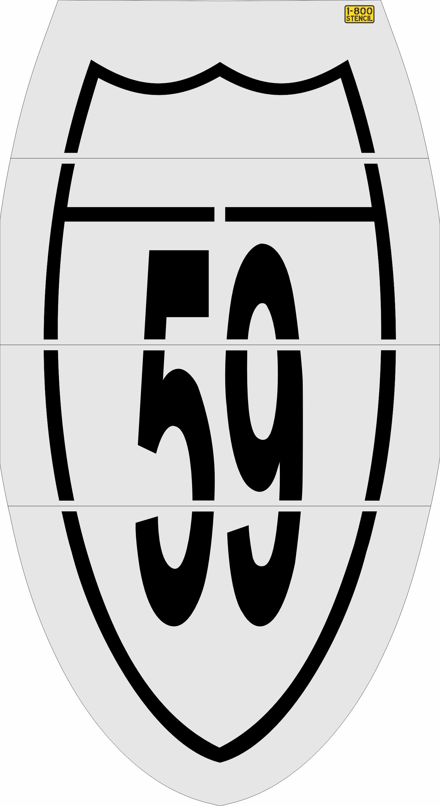 96" Louisiana DOT Interstate Shield Stencil - 1-800-Stencil