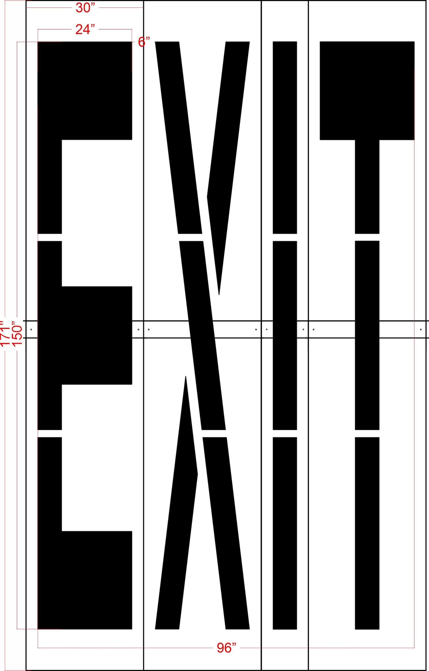 150" Louisiana DOT EXIT Stencil - 1-800-Stencil