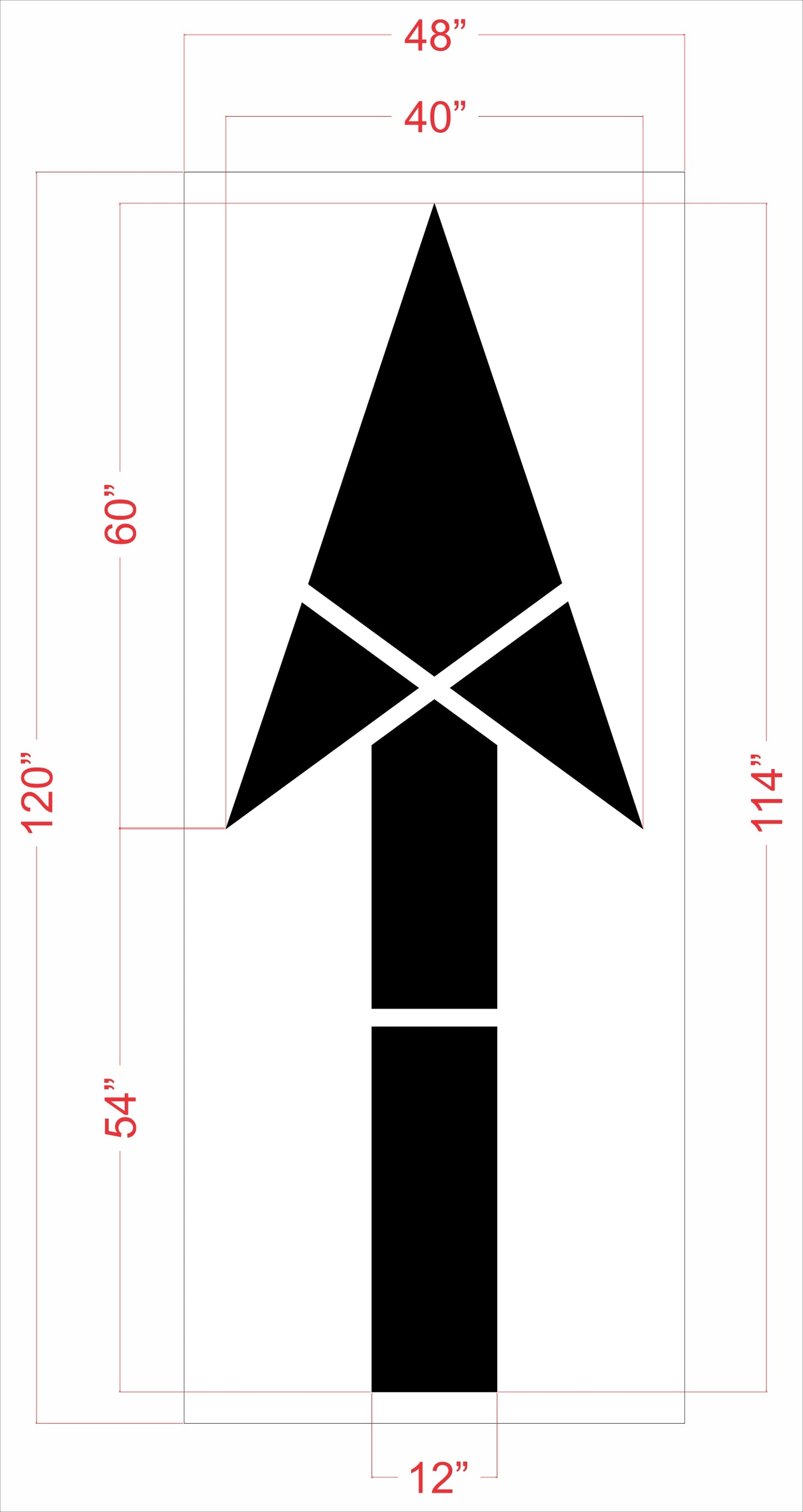 114" Florida DOT Straight Arrow Stencil - 1-800-Stencil