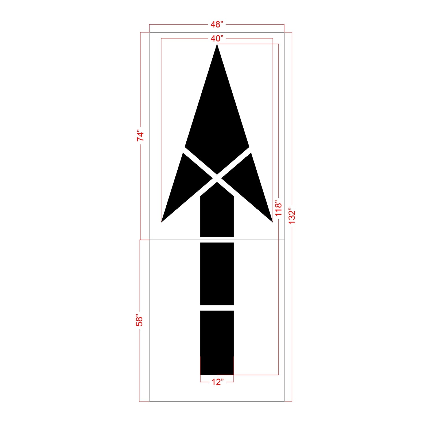 118" Colorado DOT Straight Arrow Stencil - 1-800-Stencil