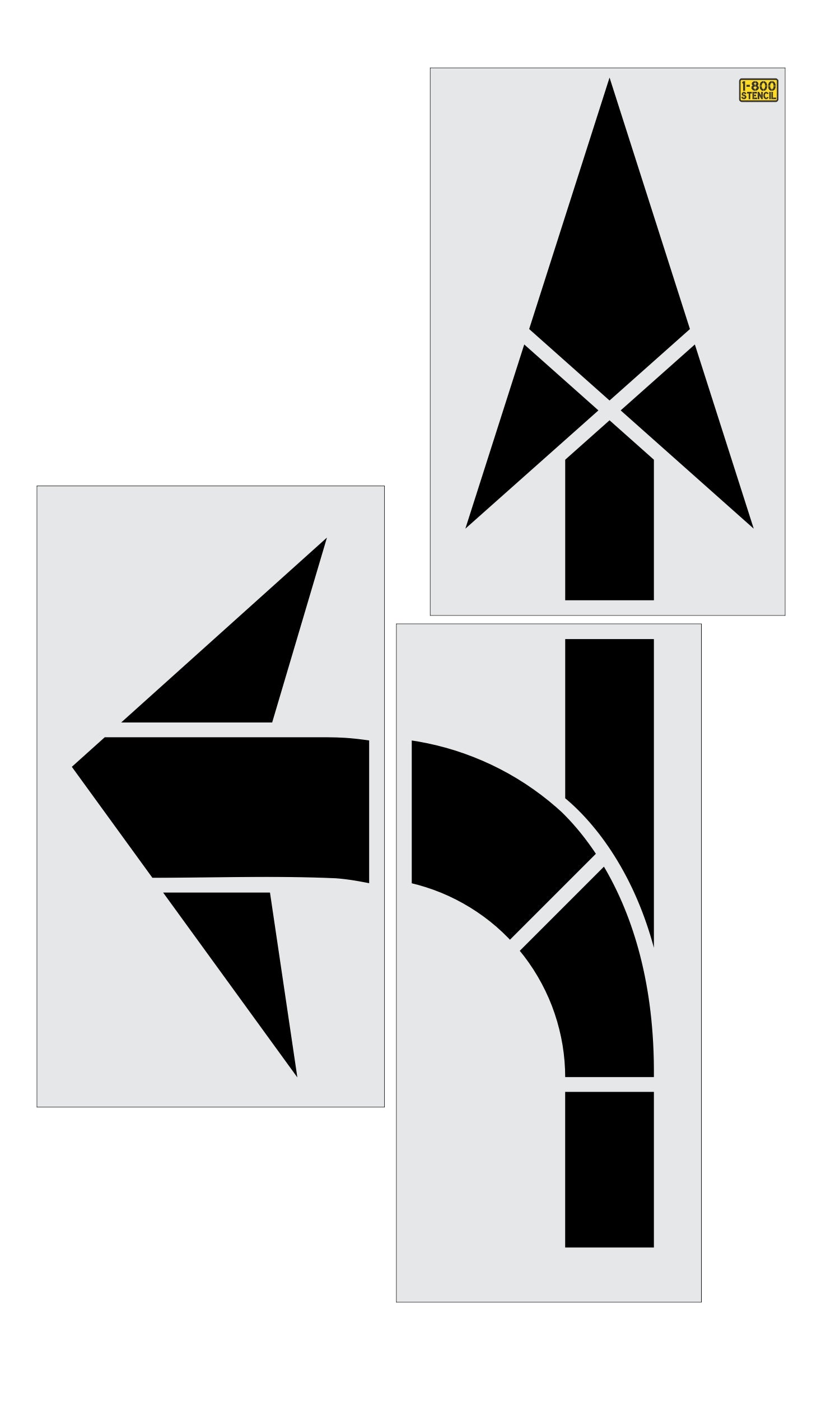 153" Indiana DOT Combo Arrow Stencil - 1-800-Stencil