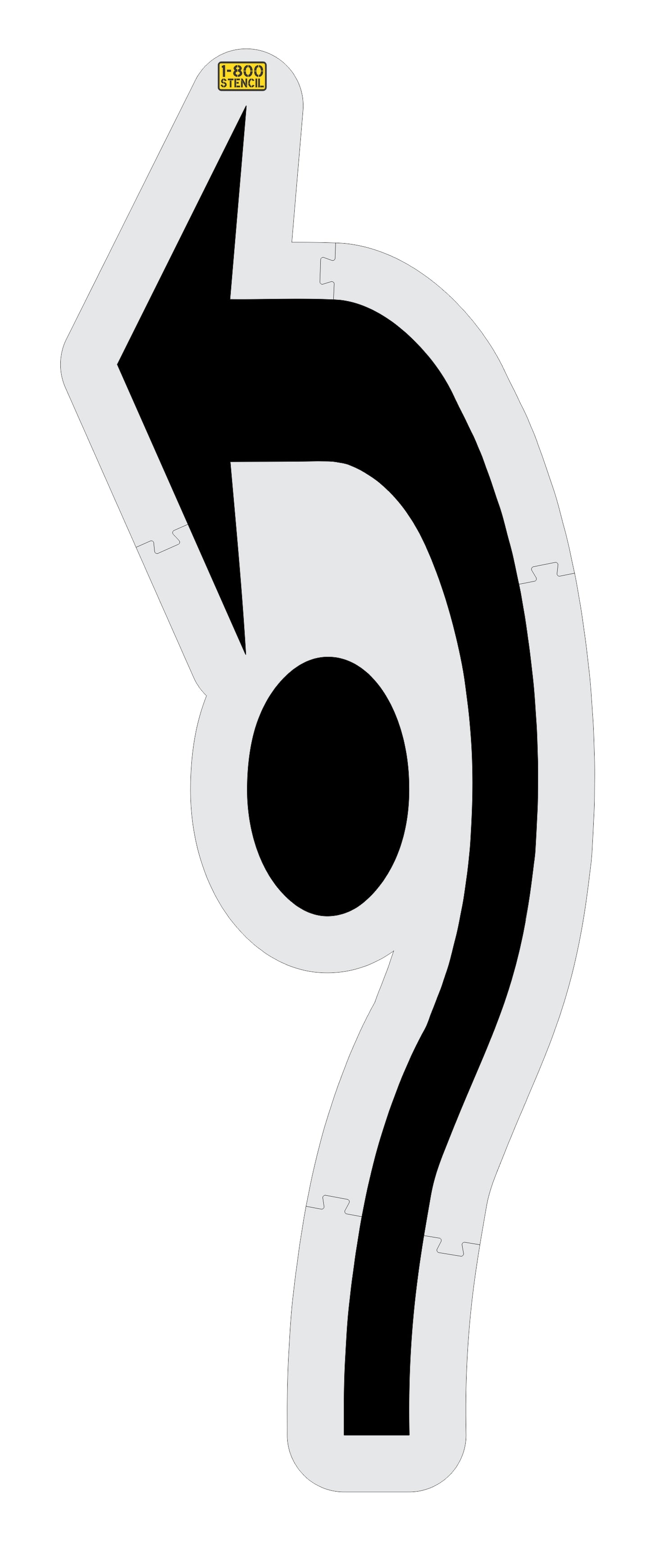 164" Maine DOT Left Roundabout Arrow Stencil - 1-800-Stencil