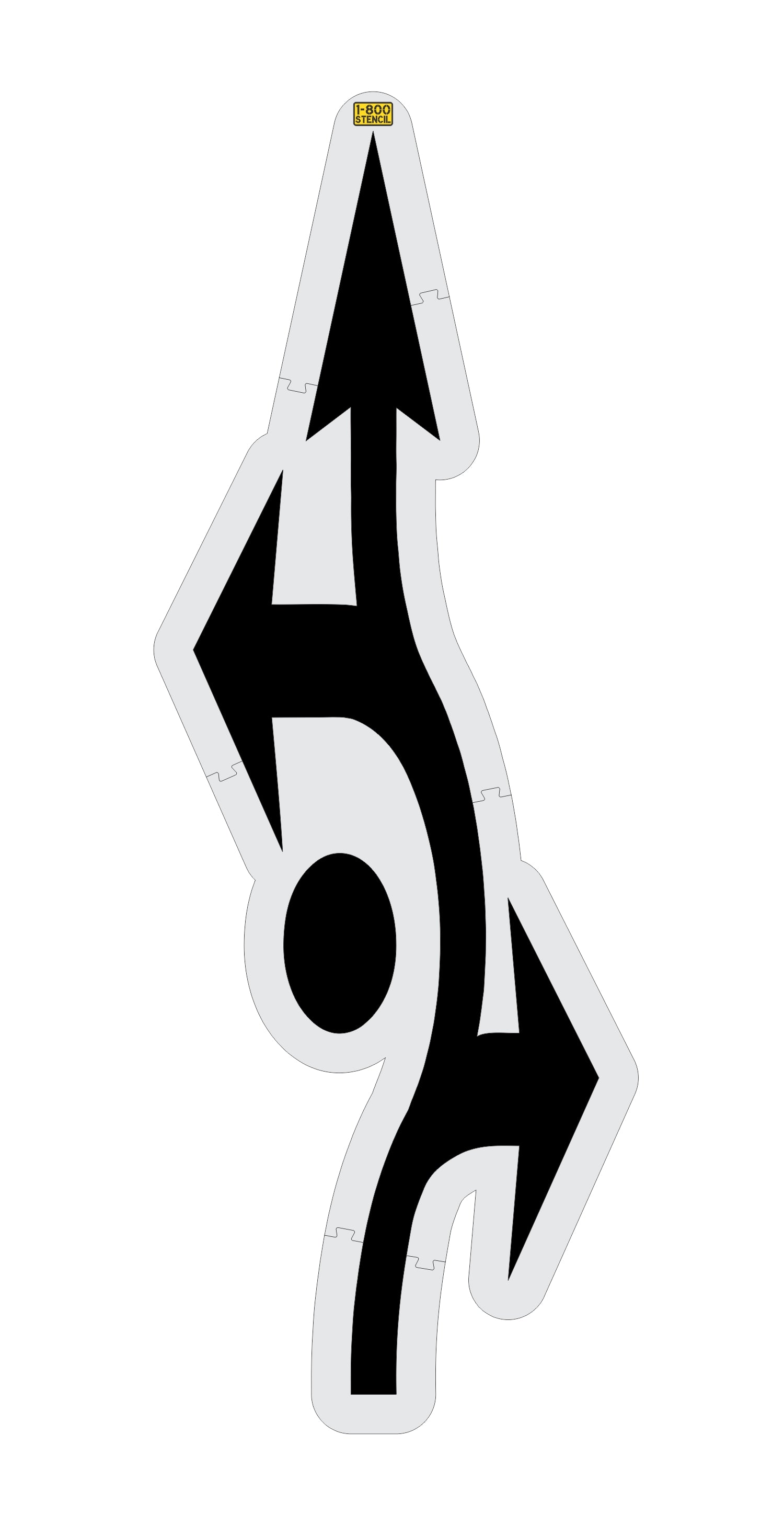 224" Indiana DOT Roundabout Arrows Stencil - 1-800-Stencil