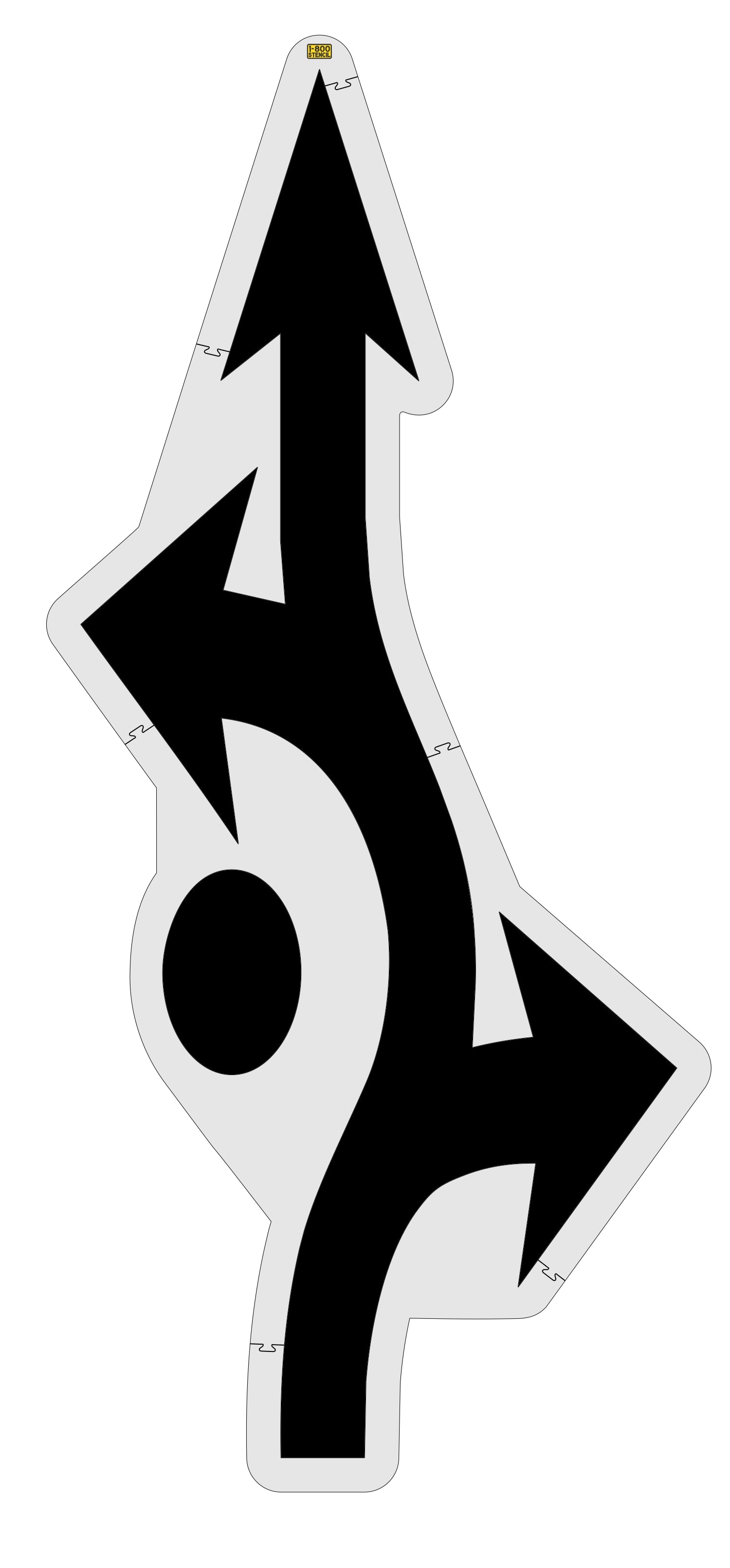 240" Colorado DOT Roundabout Arrows Stencil - 1-800-Stencil