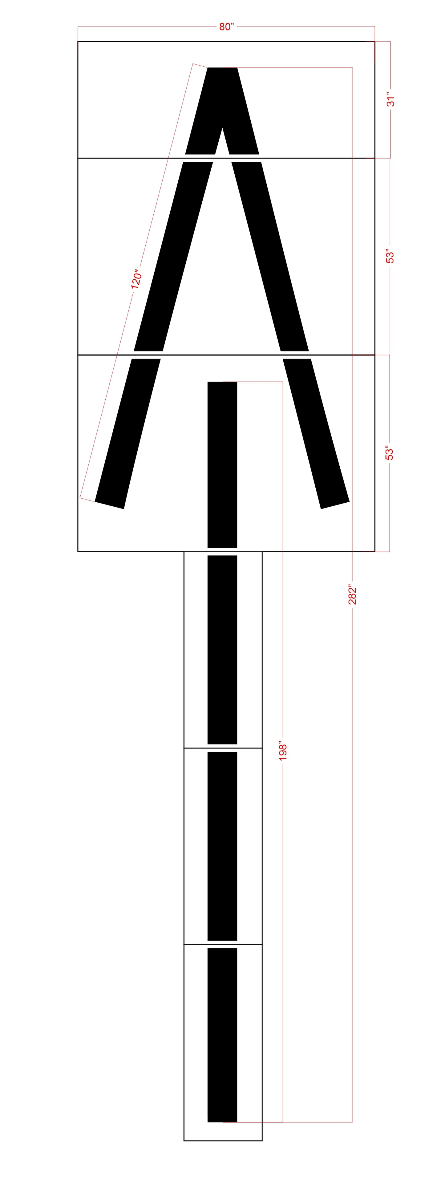 282" Florida DOT Wrong Way Arrow Stencil - 1-800-Stencil