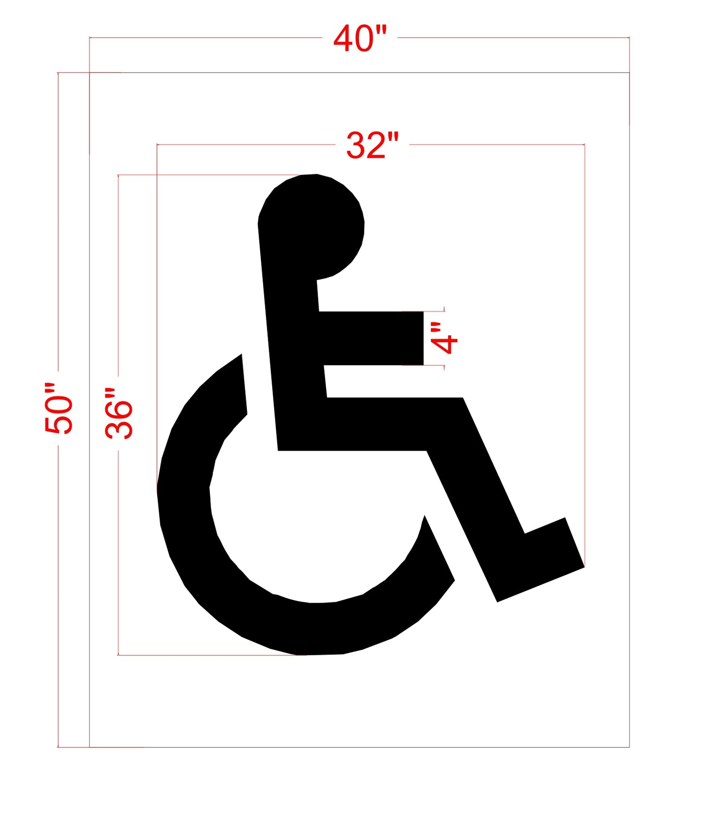 36" Florida DOT Handicap Stencil - 1-800-Stencil