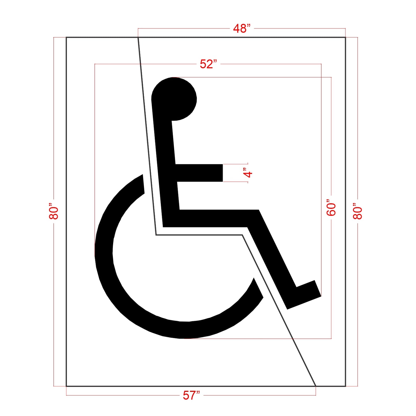 60" Florida DOT Handicap Stencil - 1-800-Stencil