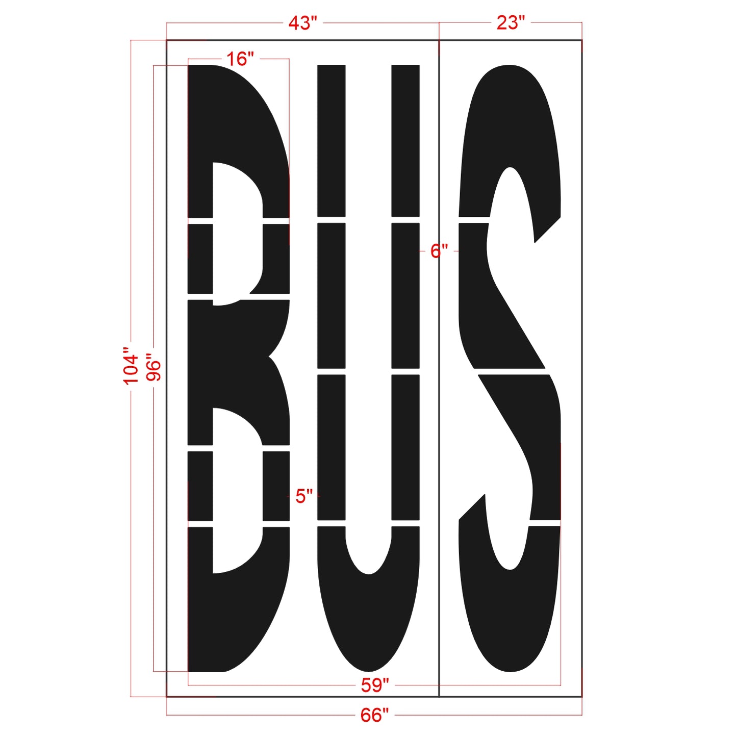 96" Florida DOT BUS Stencil