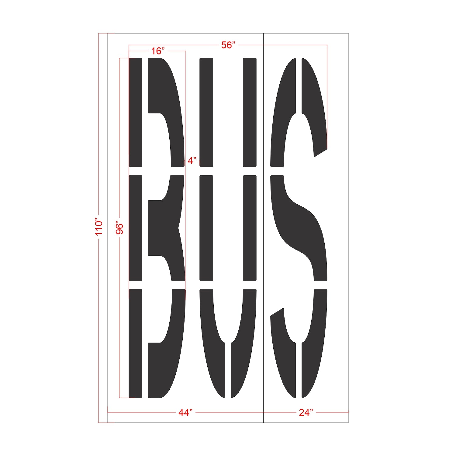 96" Chicago DOT BUS Stencil - 1-800-Stencil