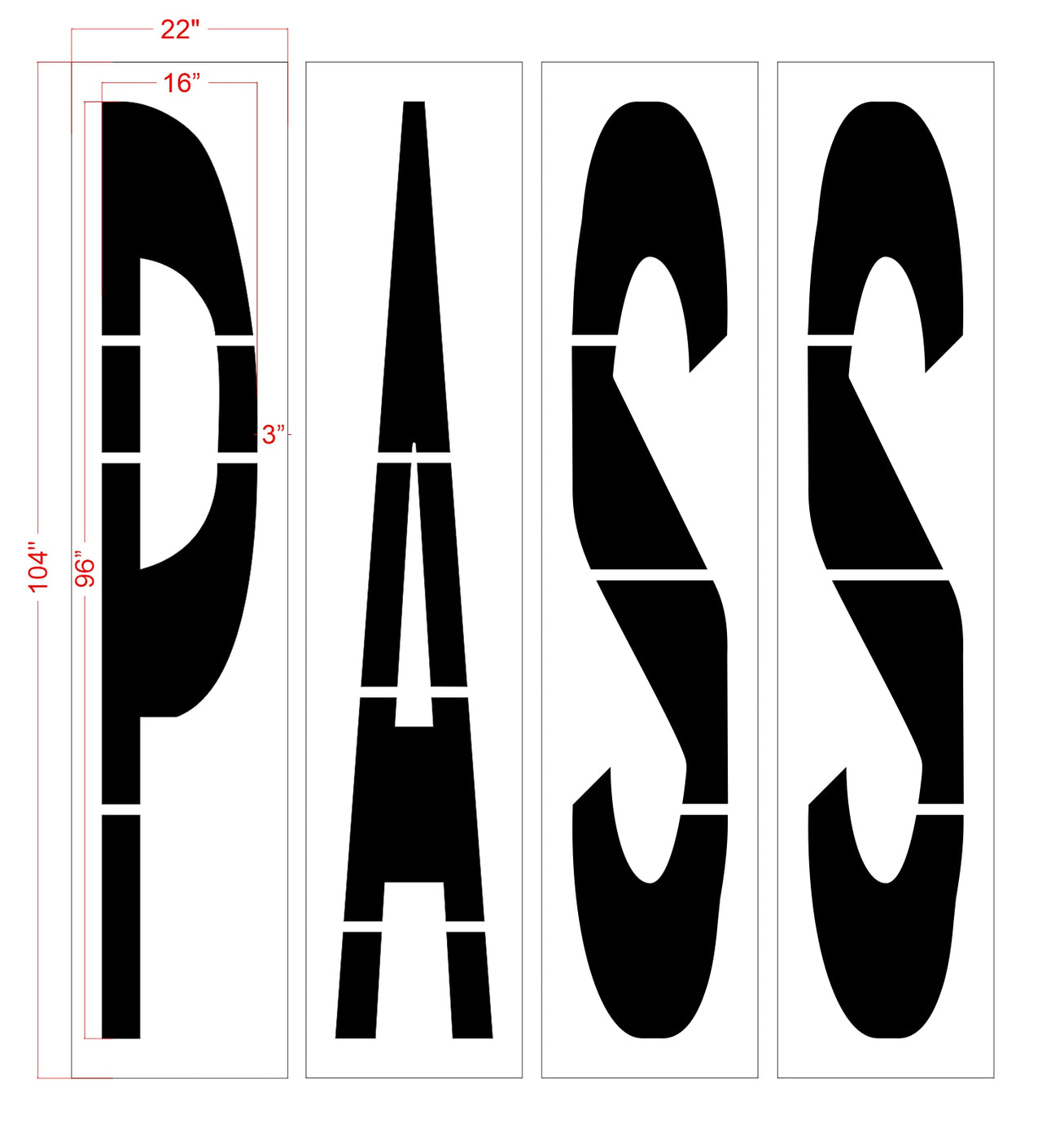 96" Florida DOT PASS Stencil - 1-800-Stencil