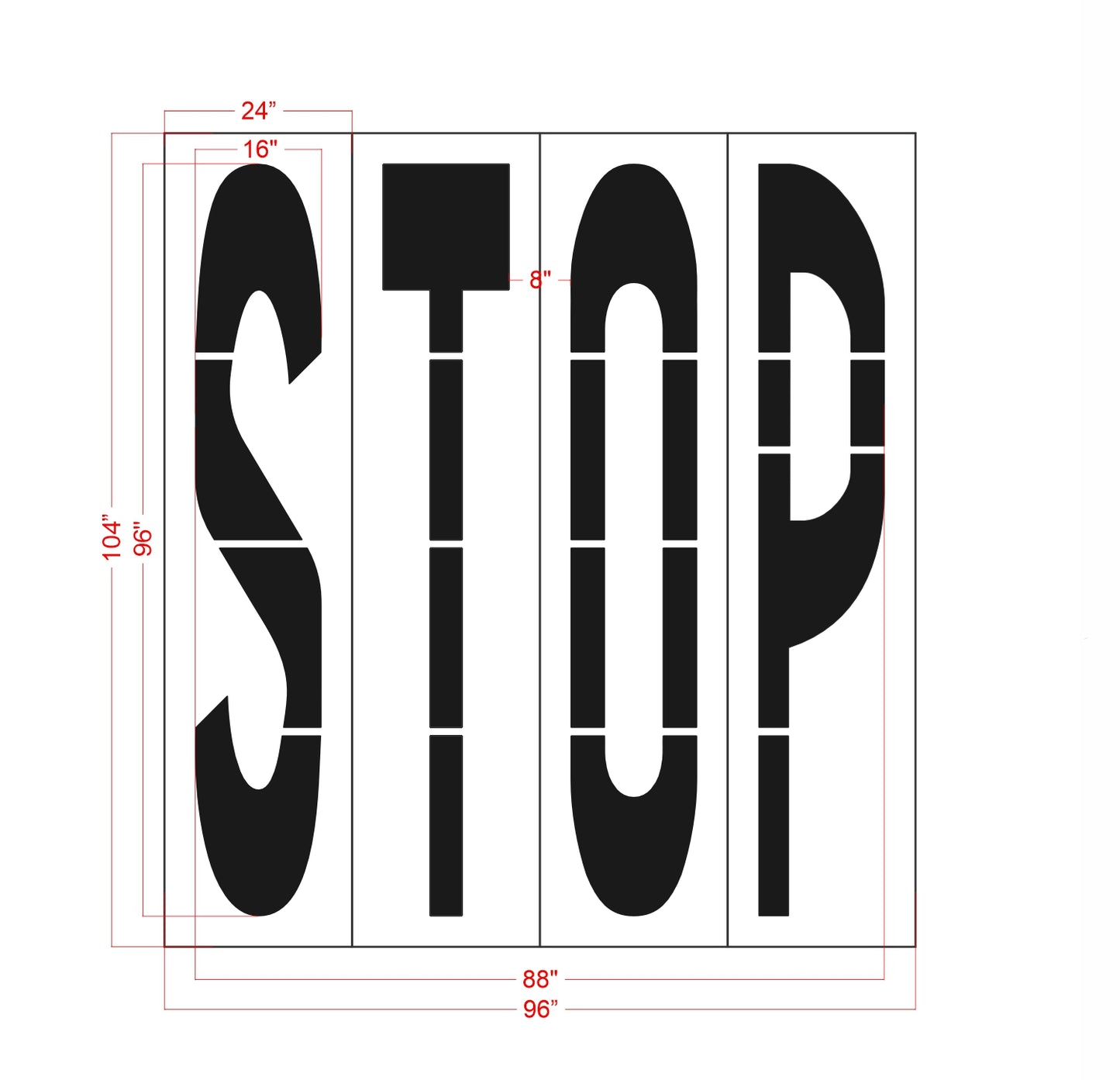 96" Colorado DOT STOP Stencil - 1-800-Stencil