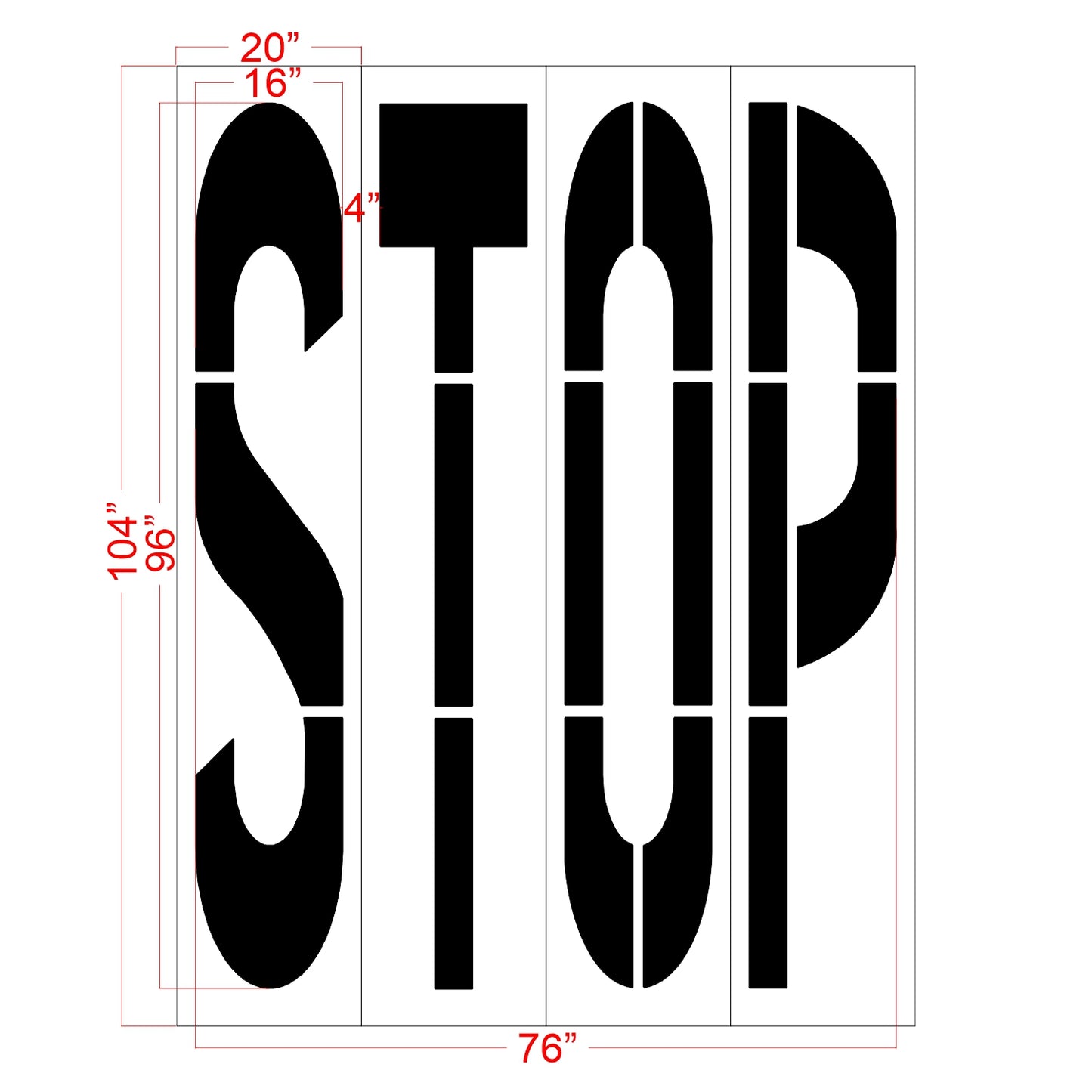 96" Maine DOT STOP Stencil - 1-800-Stencil
