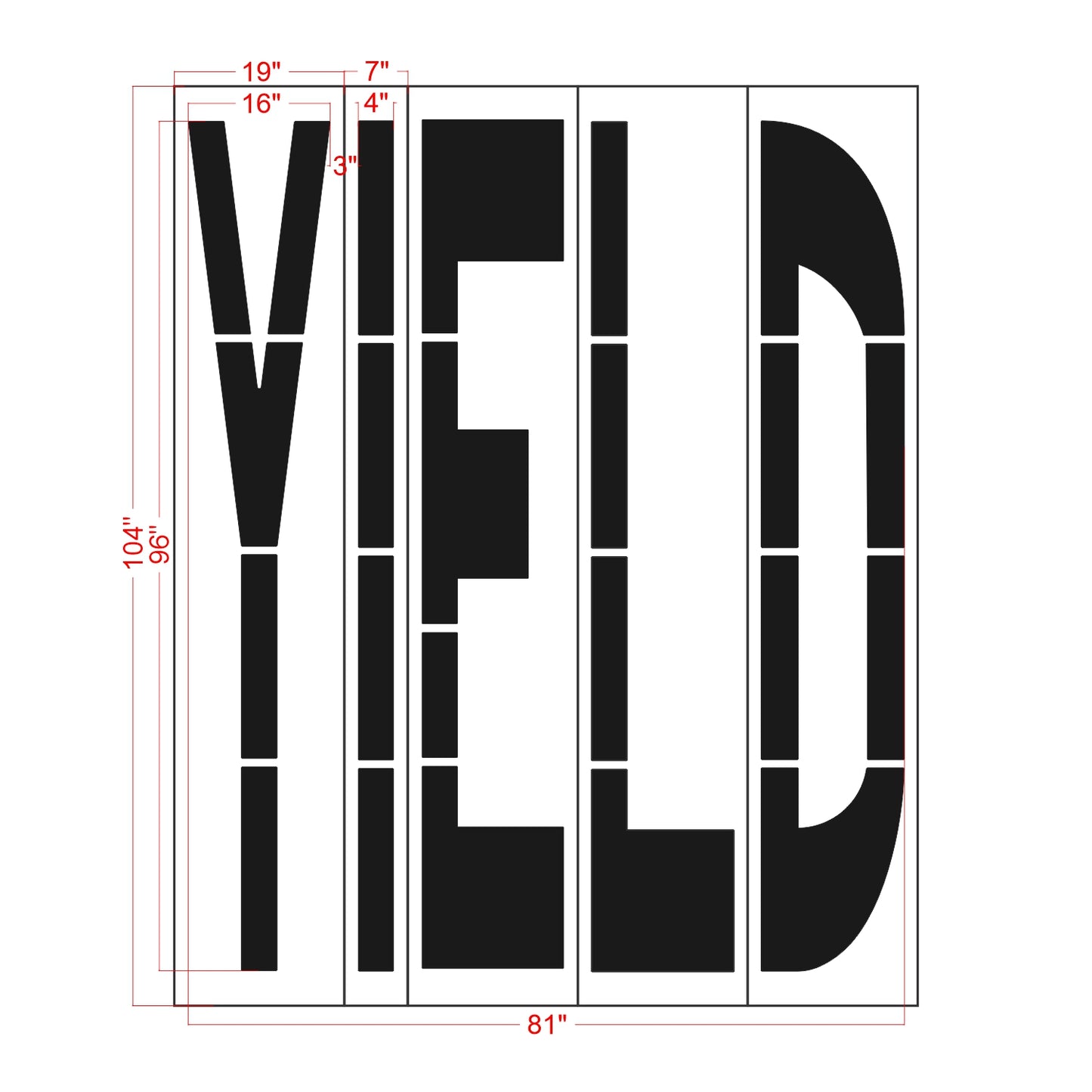 96" Colorado DOT YIELD Stencil - 1-800-Stencil