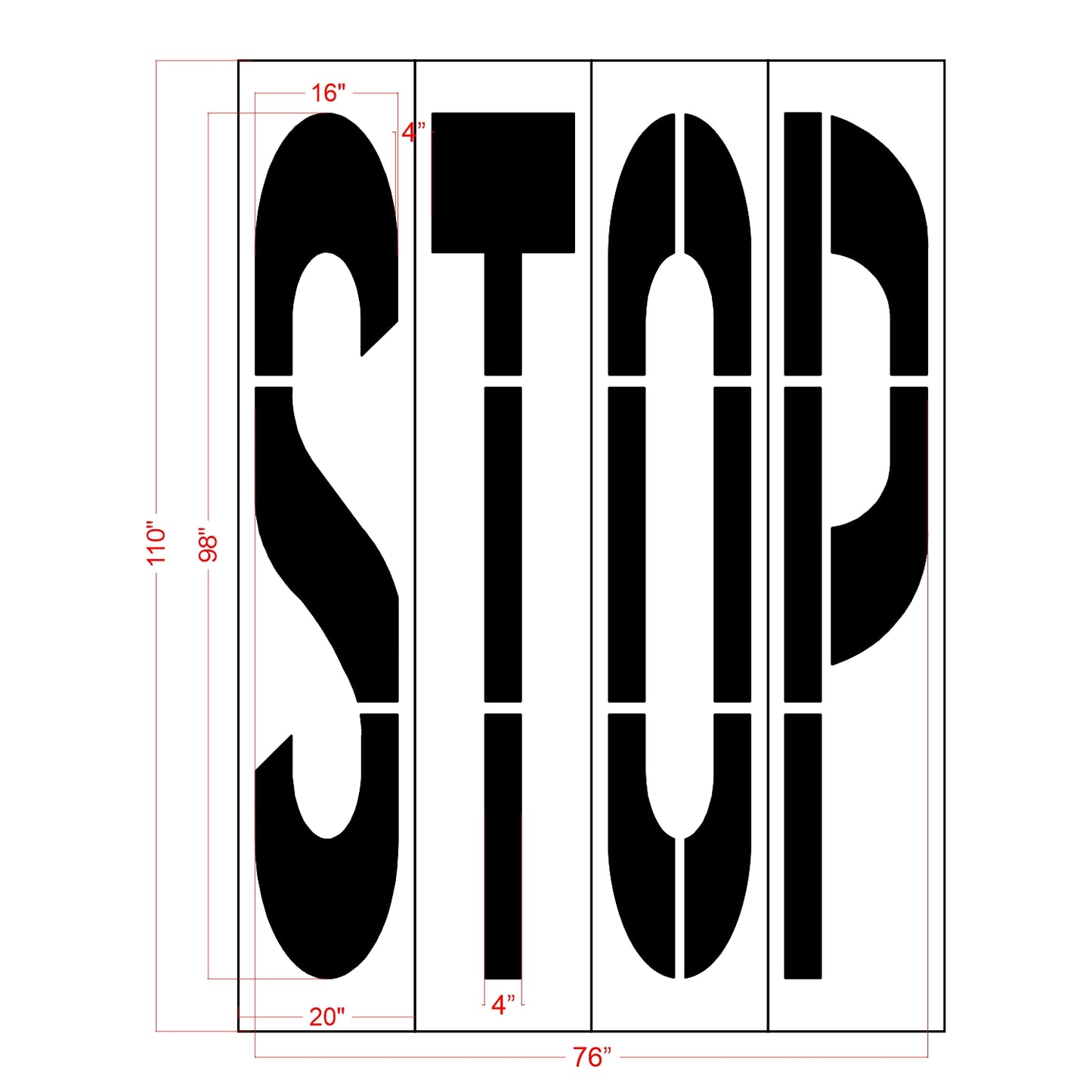 98" Arizona DOT STOP Stencil - 1-800-Stencil