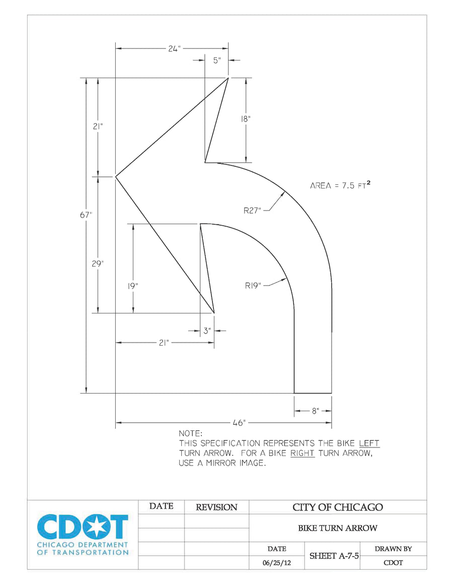 111" Sharrow (Legacy) SHARED BIKE LANE Stencil — 1-800-Stencil