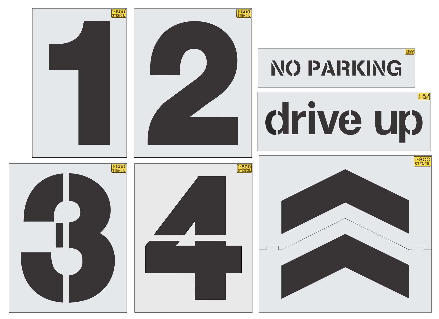 {7 pc} Target Pro Striping Stencil Kit - 1-800-Stencil