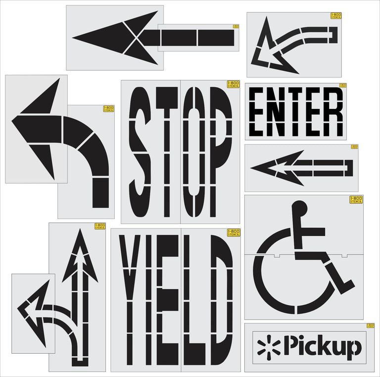 Pavement Marking Parking Lot Combo Stencil Kits — 1-800-Stencil