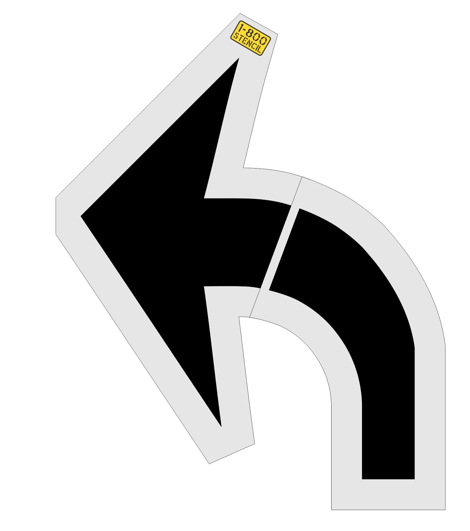 96" x 76" Florida DOT Turn Arrow Stencil - 1-800-Stencil