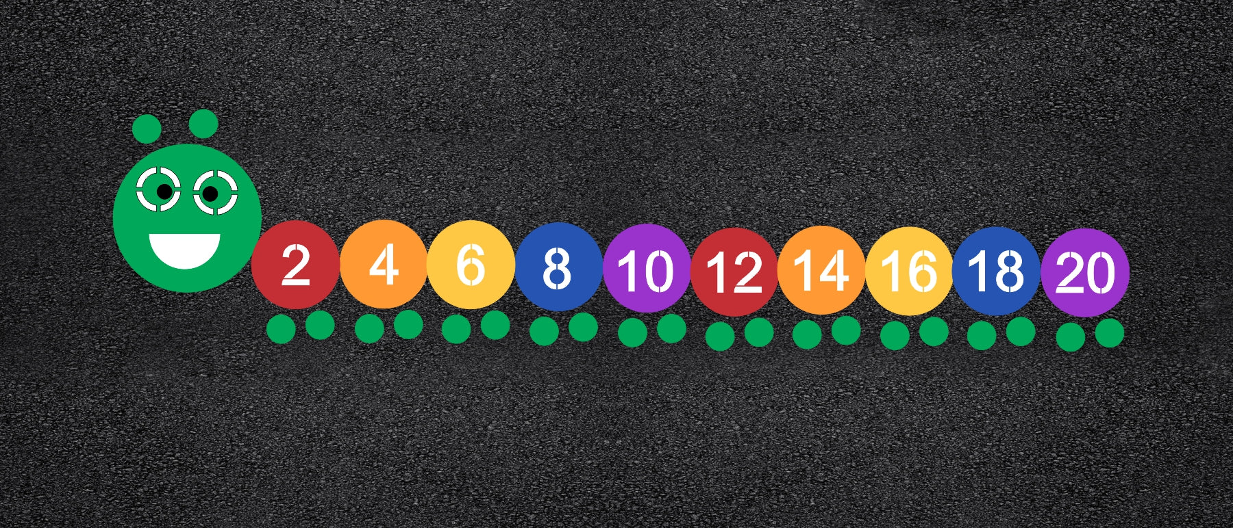 47"x204" Caterpillar Numbers Stencil - 1-800-Stencil