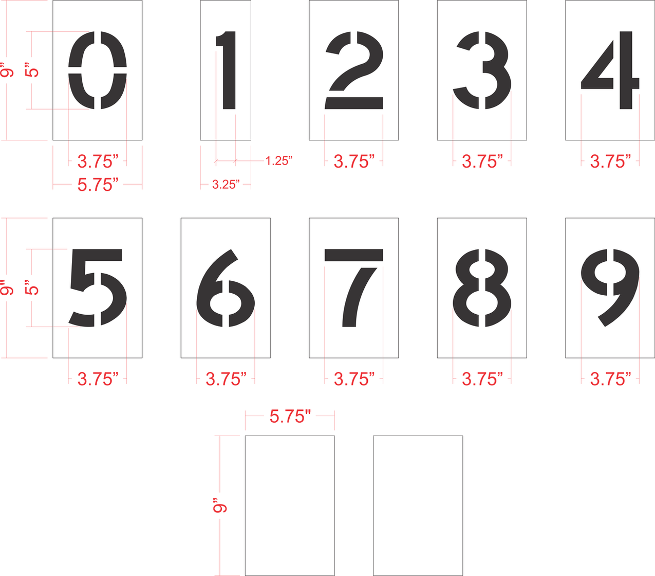 5" Number Kit Stencil - 1-800-Stencil