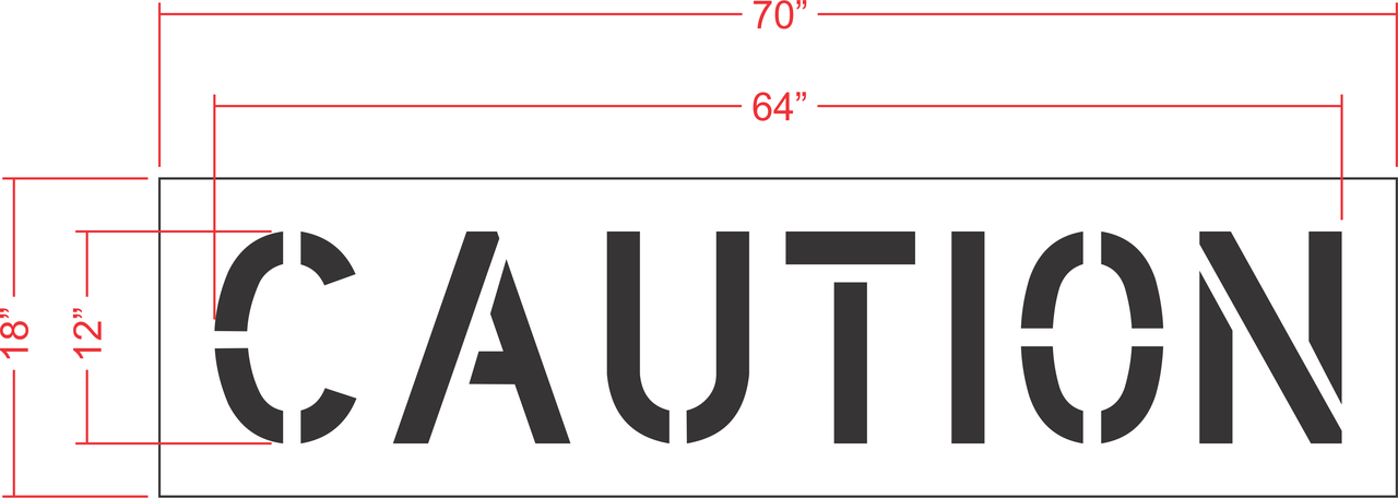 12" CAUTION Stencil - 1-800-Stencil