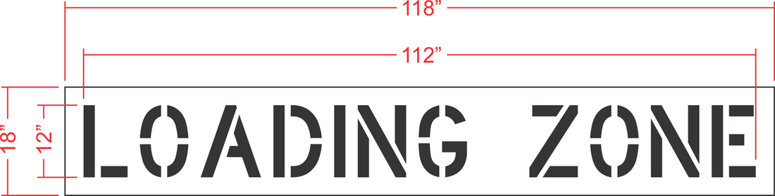 12" LOADING ZONE Stencil - 1-800-Stencil