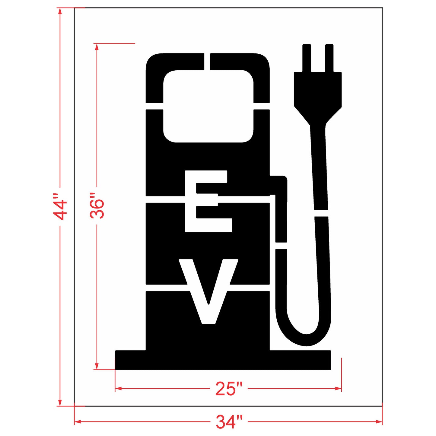 Electric Vehicle Symbol - gas pump style Stencil - (24"-48") | Parking ...