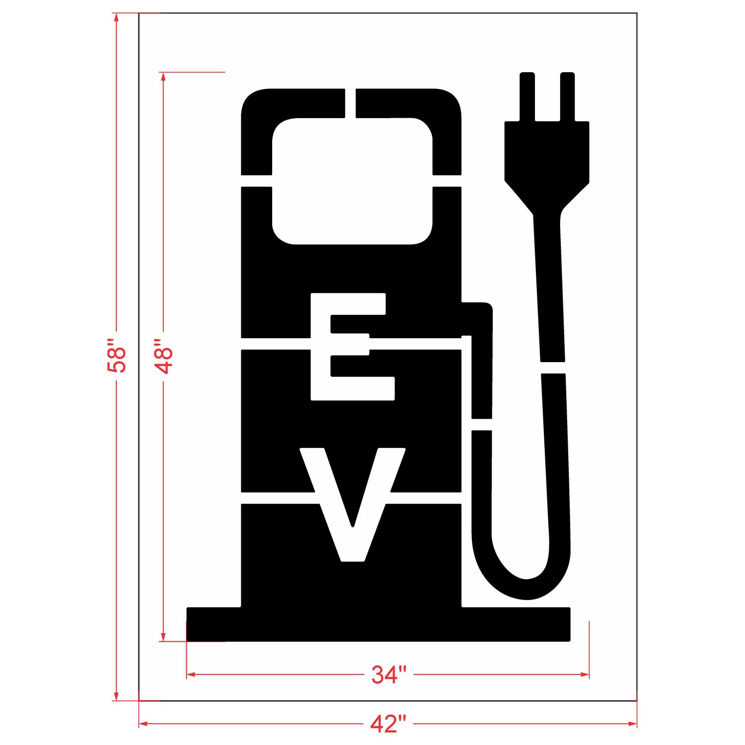 Electric Vehicle Symbol - gas pump style Stencil - (24"-48") | Parking ...