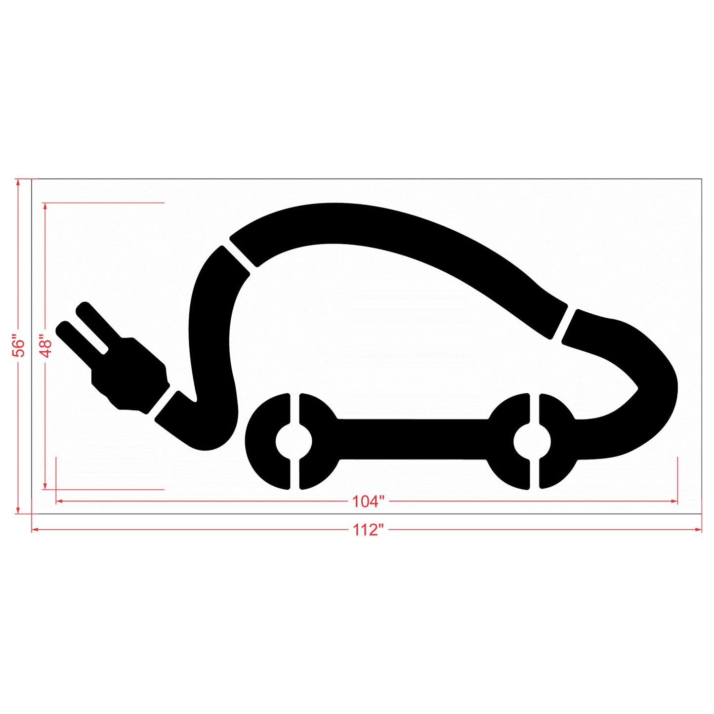 EV Symbol with Tail Plug - (24"-48") - 1-800-Stencil
