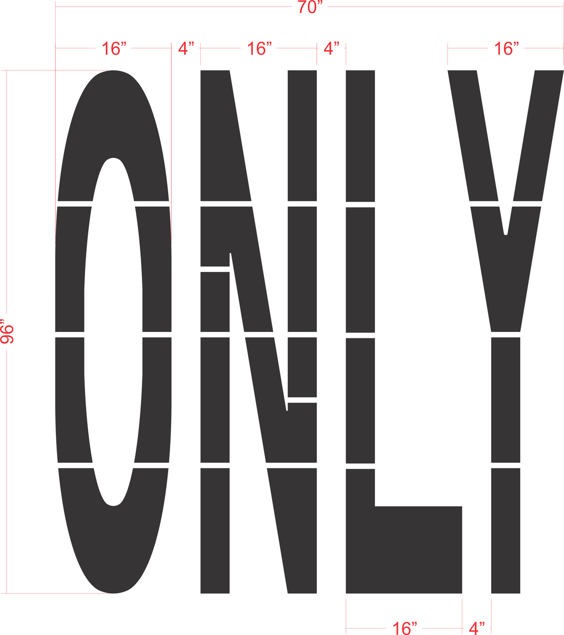 72" ONLY Stencil - 1-800-Stencil