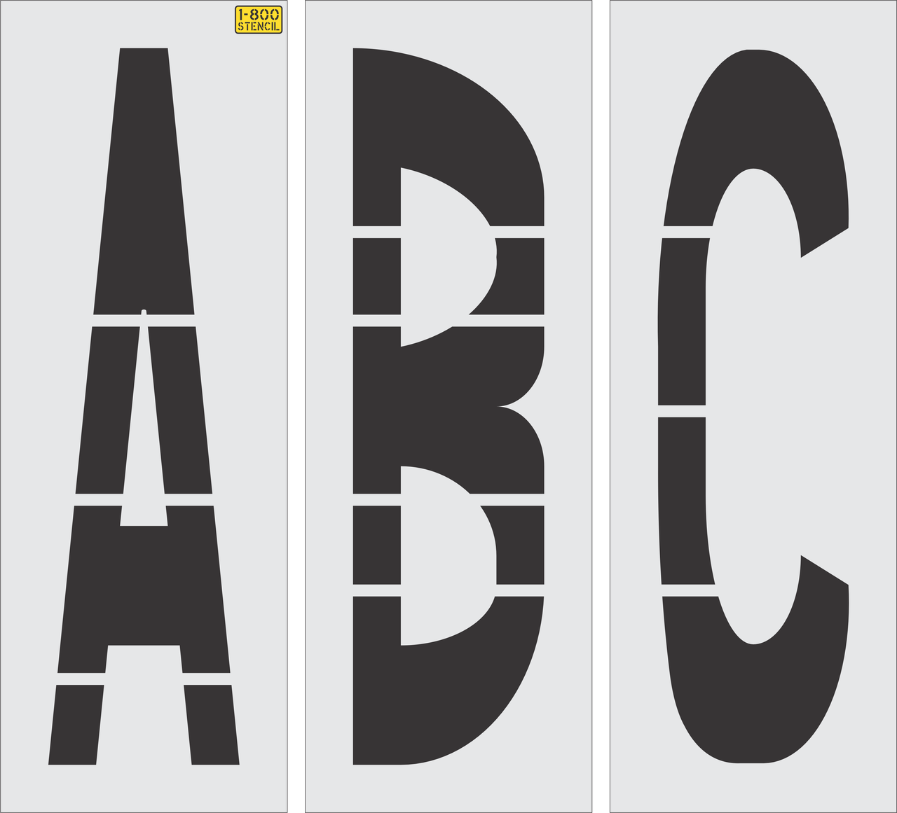 60" x 16" Alphabet Kit Stencil - 1-800-Stencil
