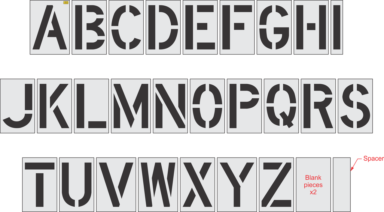 18"x12" Alphabet Kit Stencil - 1-800-Stencil