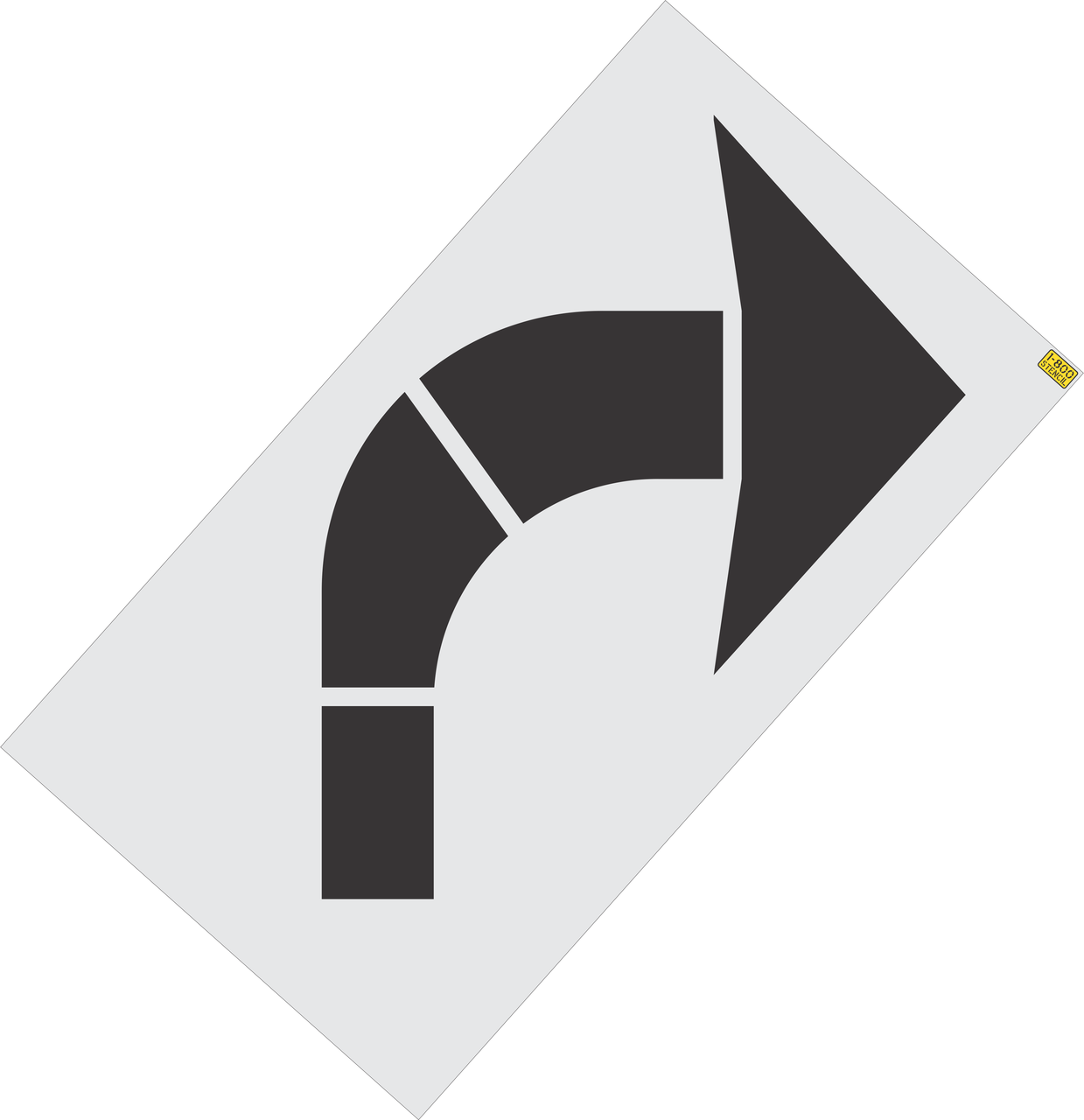 84" Amazon Distribution Center Turn Arrow Stencil - 1-800-Stencil