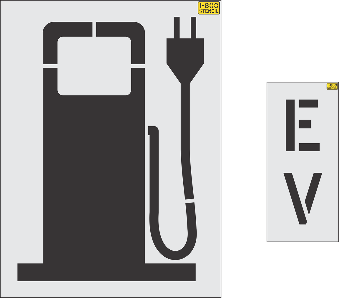 Electric Vehicle Parking and Charging Station Stencils - 1-800-Stencil