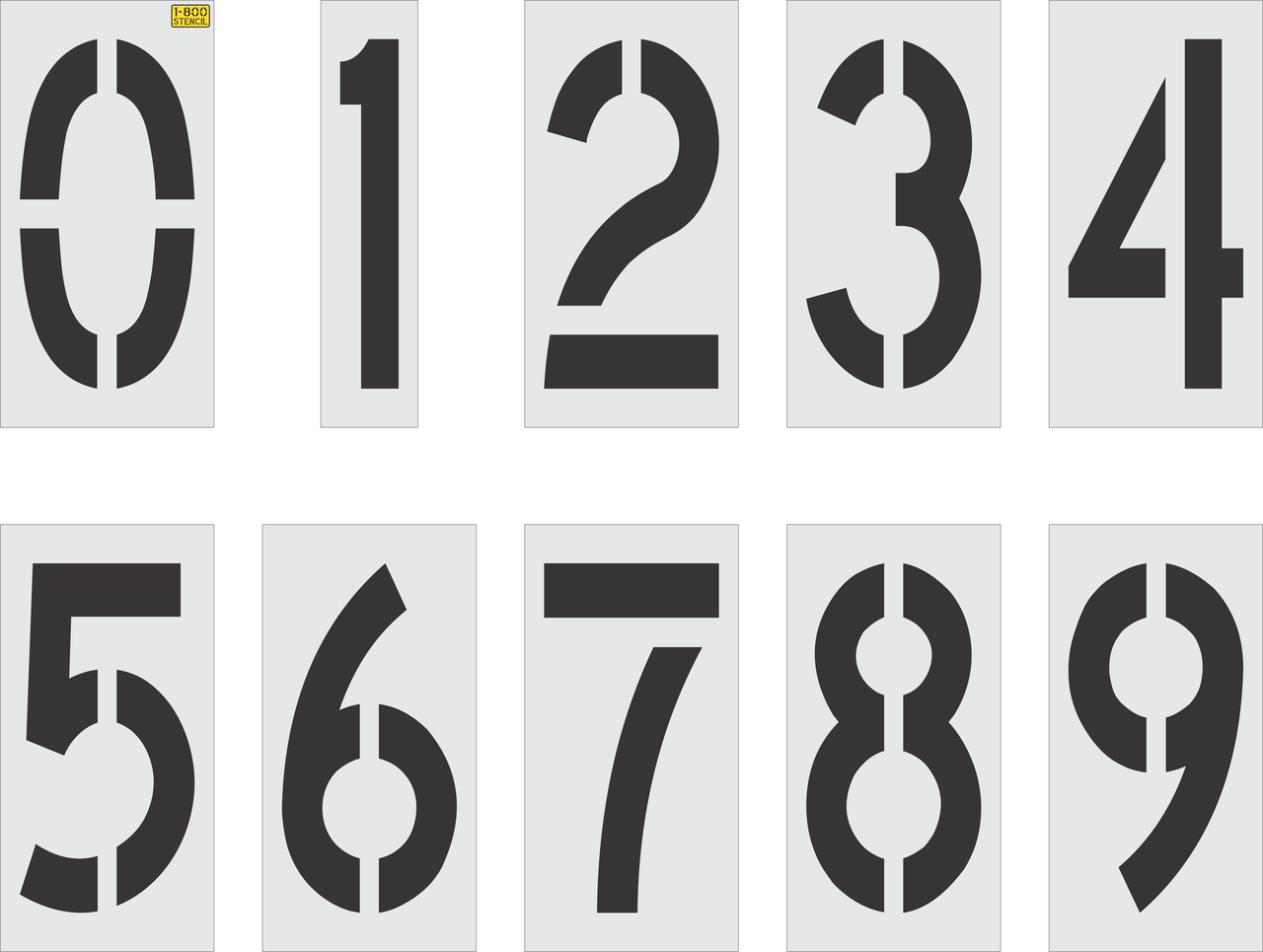 18" x 9" Number Kit Stencil - 1-800-Stencil