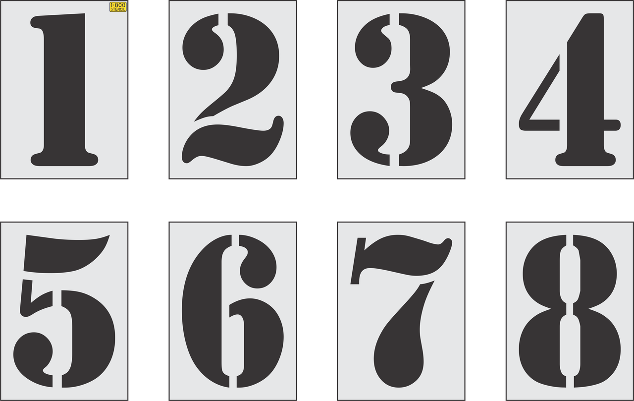 36" Running Track Number Stencil Kit - 1-800-Stencil