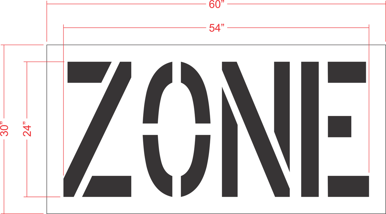 24" ZONE Stencil — 1-800-Stencil