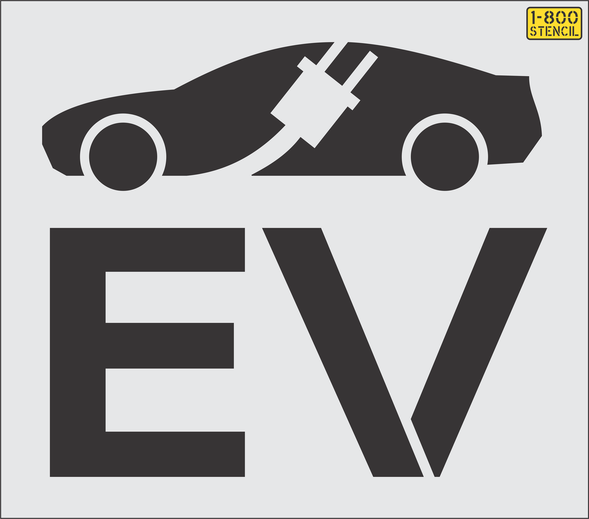 31" Electric Vehicle Symbol Stencil — 1-800-Stencil