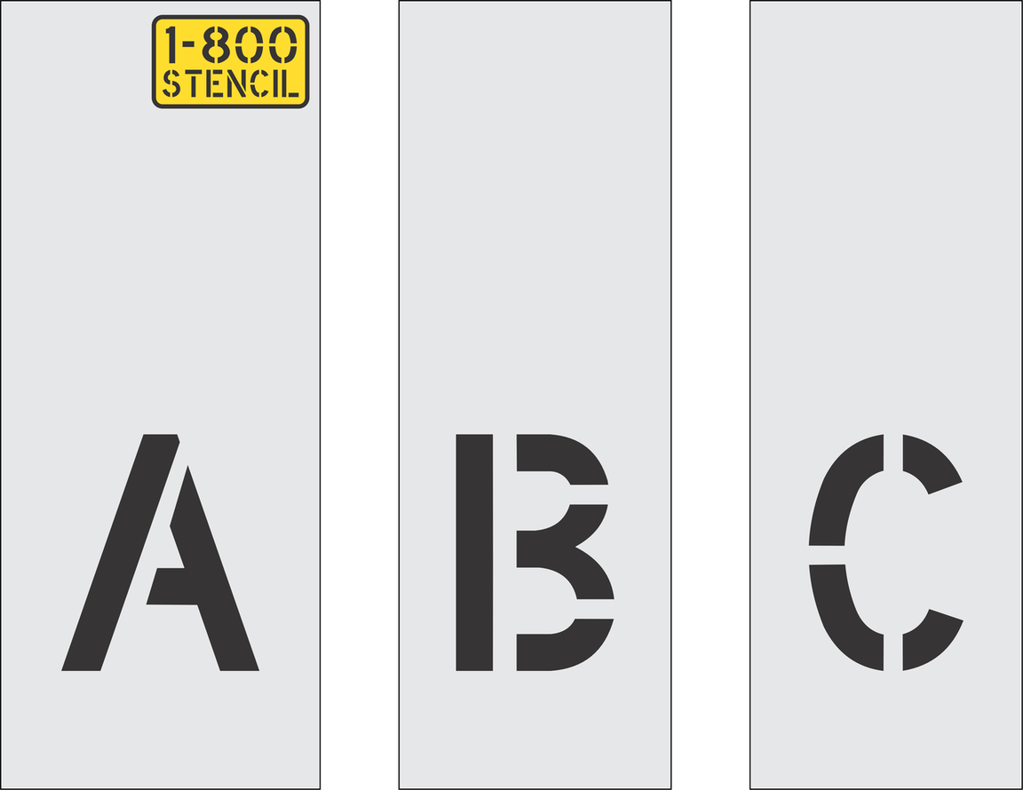 Letter and Alphabet Pavement Road and Parking Lot Stencil Kits - 1-800 ...