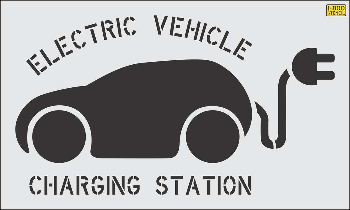 Electric Vehicle Parking and Charging Station Stencils - 1-800-Stencil